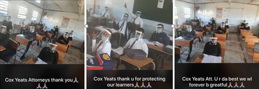Cox Yeats - PPE for Matric students at Amaoti No 3 during Covid-19